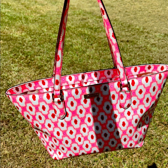 kate spade | Bags | Kate Spade Dally Laurel Way Ikat Posy Red Pink ...